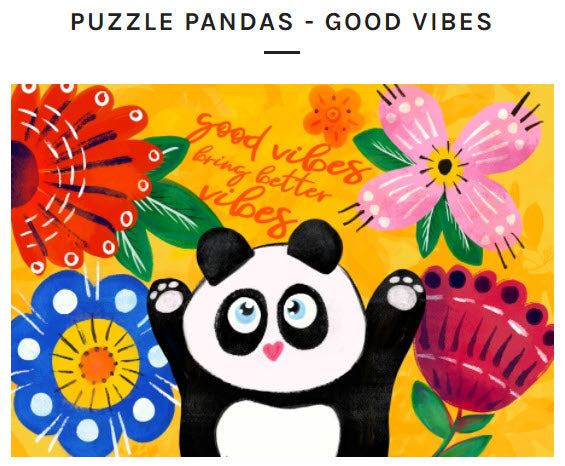 Micro Puzzles - Puzzle Pandas - Good Vibes 4x6" frameable mini puzzle ...